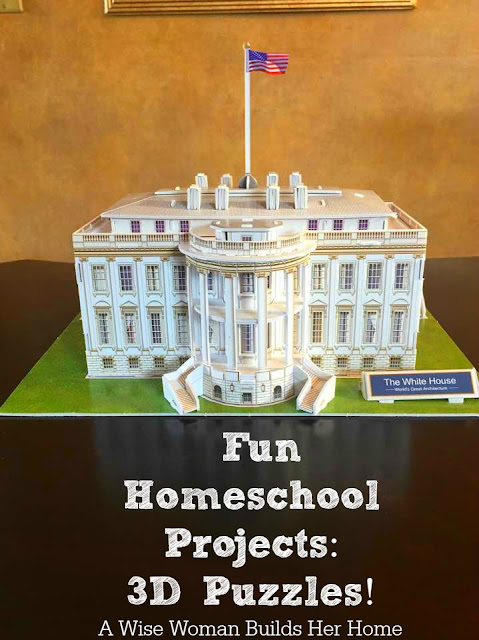 A Wise Woman Builds Her Home: Our Fun Homeschool Projects: 3D Puzzles!