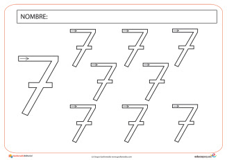 FICHAS DE APRENDIZAJE: Numero 7