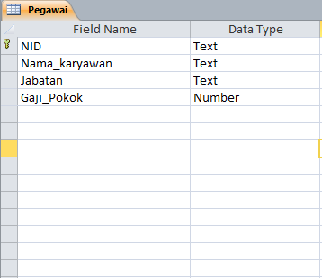 Membuat Table Master Pegawai Menggunakan Microsoft Access | INFORMATIKA