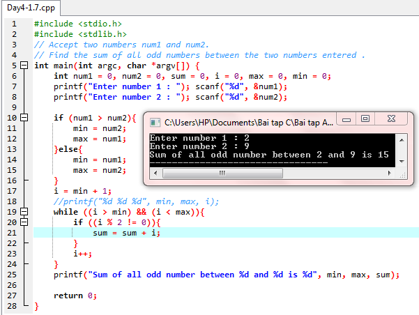 Thiendmh: [LBC] Day 4 - 1,2,3: Using while loop, for loop and do..while ...