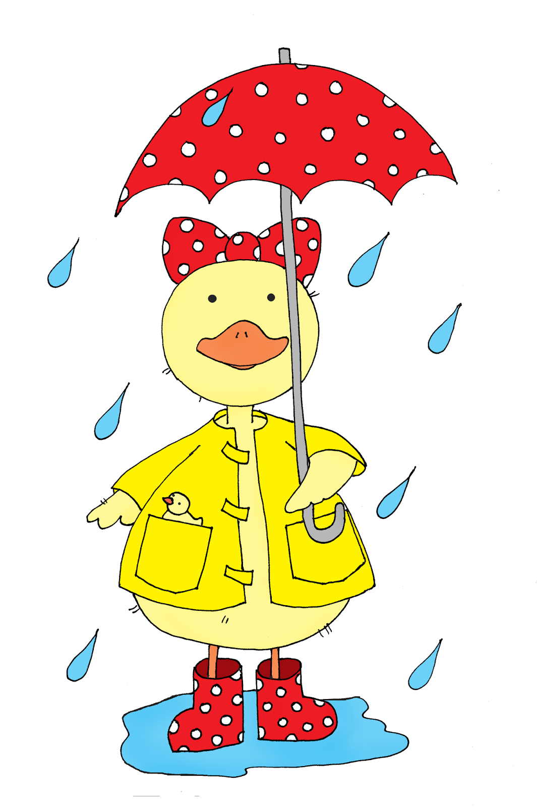 Free Dearie Dolls Digi Stamps: Rainy Day Duckie