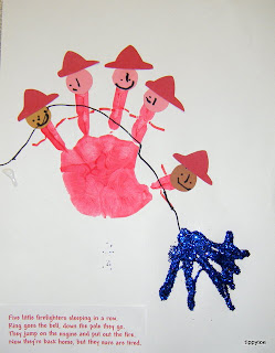 Tippytoe Crafts: Five Little Firefighters