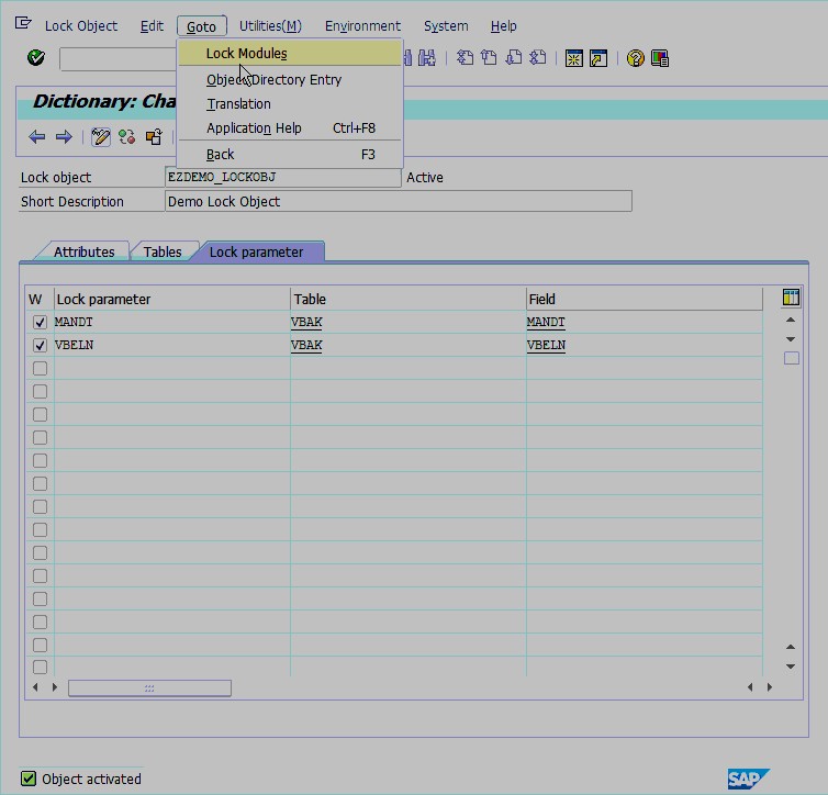 How To Create Lock Objects In Sap Abap