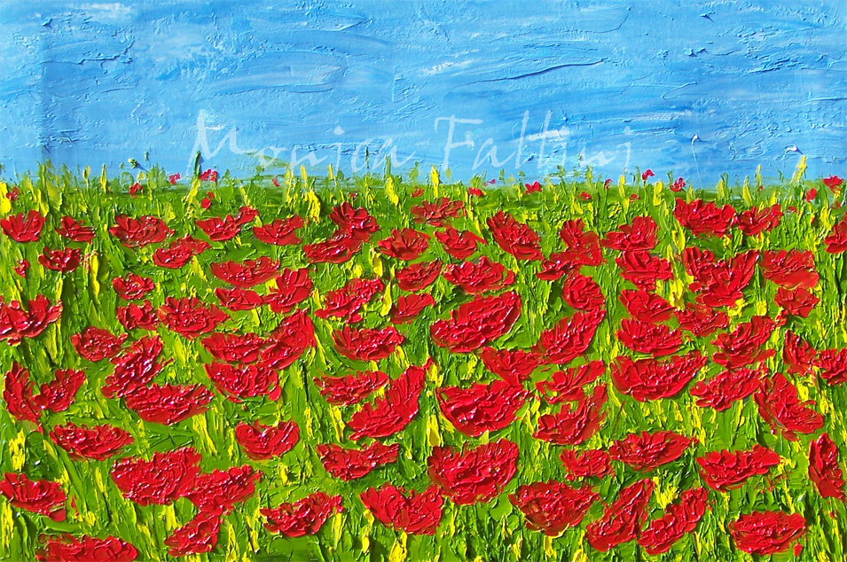 Paintings by Monica Fallini: Poppies art original paintings by ...