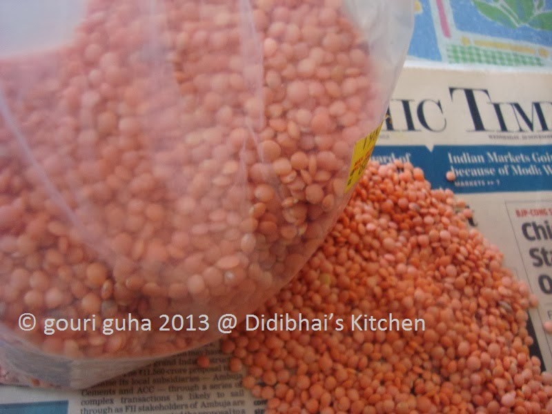 Didibhai’s Kitchen: Masur Dal with Chalta (Tak-Dal) – Red lentils ...