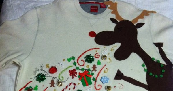 Ultra Gross Barfing Reindeer Christmas Sweater 