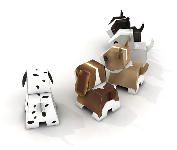 Puppies Papercraft Model - PAPEROX FREE PAPERCRAFT
