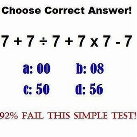 7＋7÷7＋7×7-7...