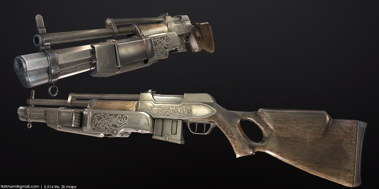 Taylor Kirkham in 3D: 2015: The Order 1886 Combo Rifle Fan art