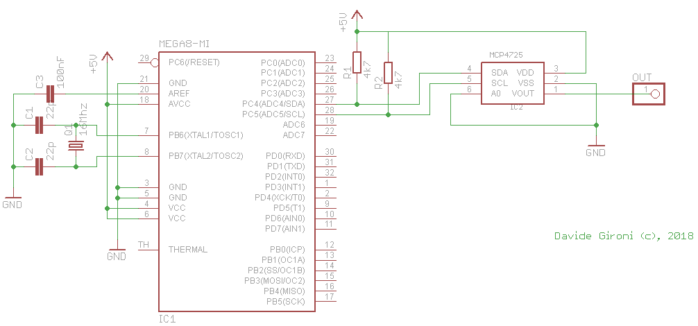 Davide Gironi blog: MCP4725 DAC AVR ATmega library