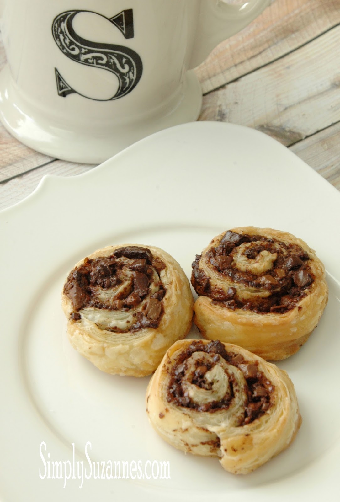 Simply Suzanne's AT HOME: chocolate & puff pastry pinwheels