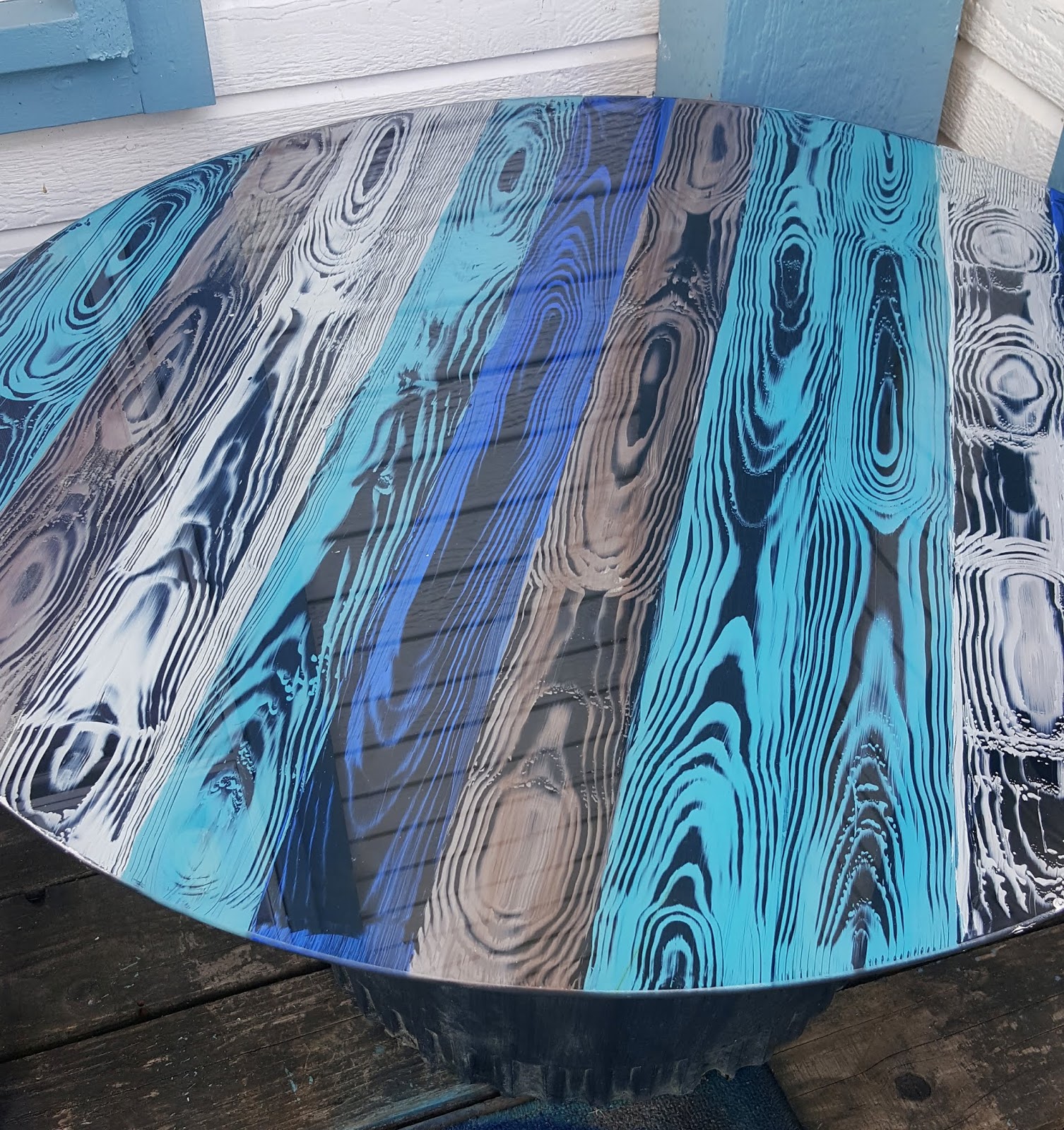 Make The Best of Things: Pretty Faux Wood Grain Glass Table Top? Yes ...