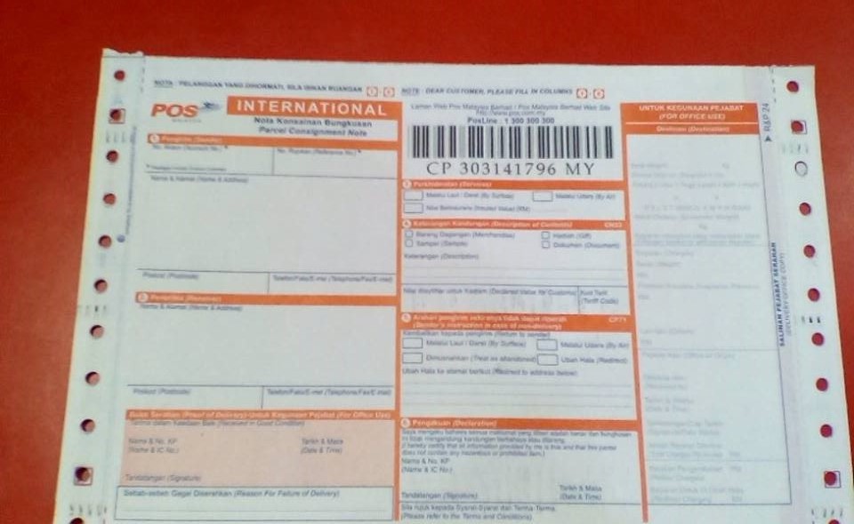 CARA POS PARCEL DARI MALAYSIA KE UK