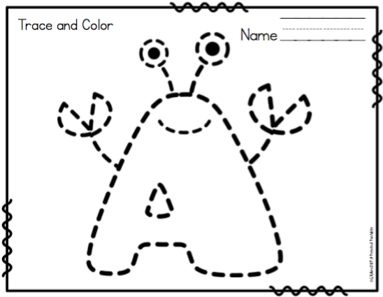 Alphabet and Shapes Trace and Color "No Prep" ~ Preschool Printables