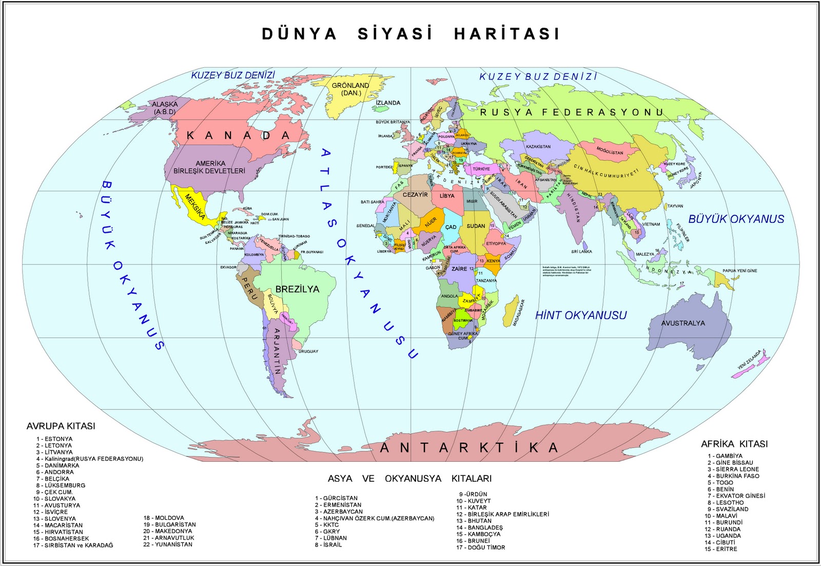 Dünya Haritaları: Dünya Siyasi Haritası world map
