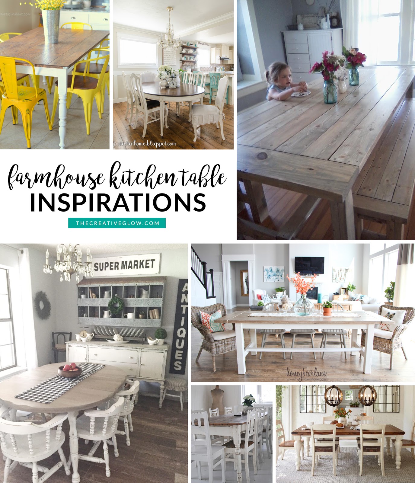 8 Rustic & Farmhouse Kitchen Table Inspirations | The Creative Glow: 8 ...
