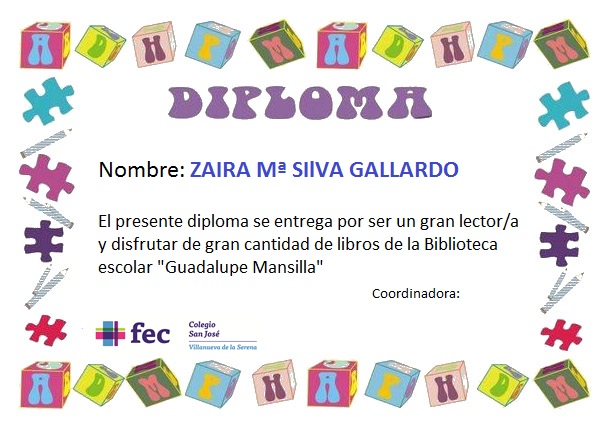 Diplomas mejor lector - Imagui