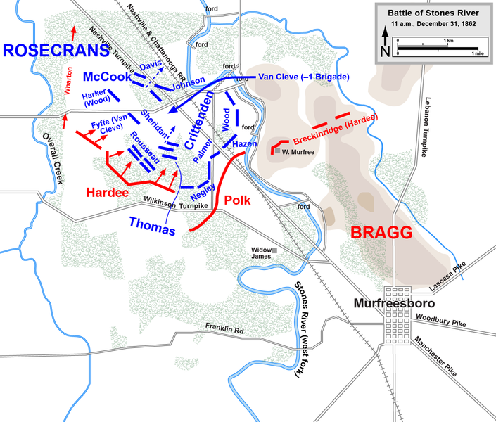 ONCE A CIVIL WAR: December 31, 1862---The Battle of Stones River: Day One