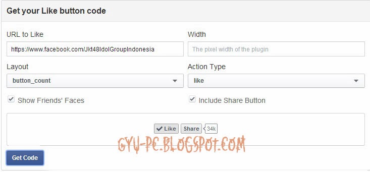 Cara Menambah Plugin Facebook Like Button di Blogger | Page Facebook di Blogger | Gyu-Pc
