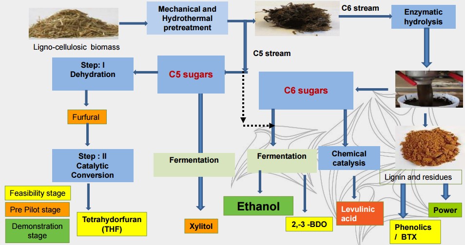 Agreements to set up several cellulosic ethanol biorefineries in India