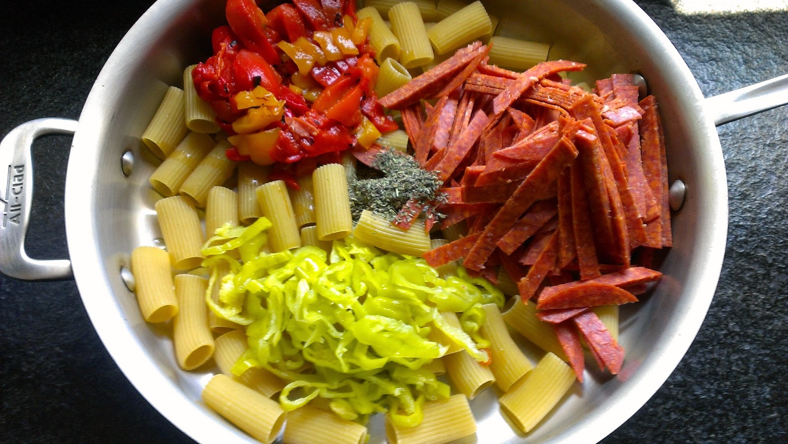 Got it, Cook it: Pasta with Pepperoni, Pepperoncini, Peppers