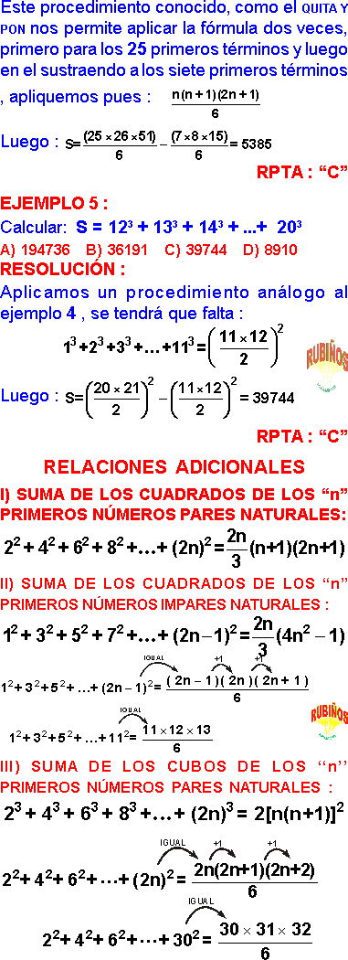 SERIES Y SUMAS NOTABLES SUMATORIAS PROBLEMAS RESUELTOS DE HABILIDAD ...