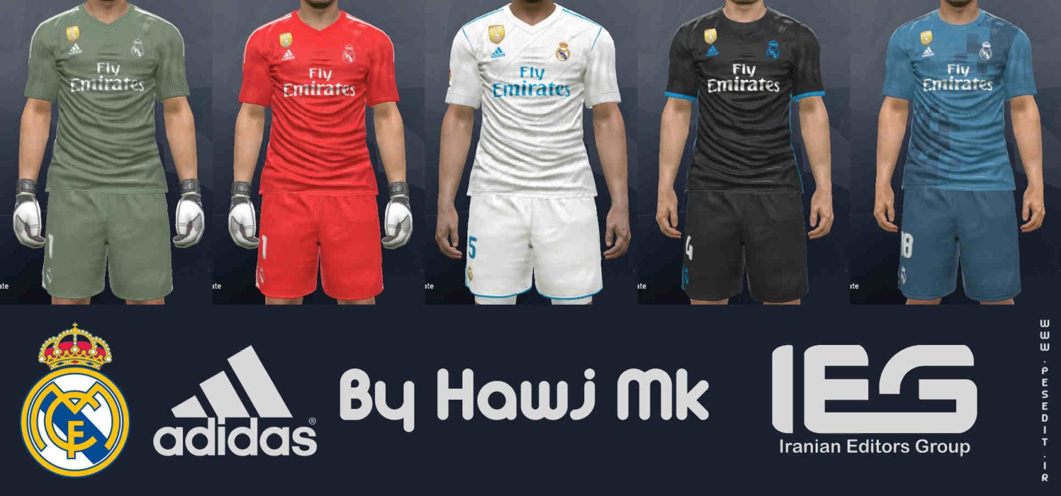 PES 2017 Real Madrid 2017-18 Kit Pack By Hawj_Mk - Pes-Moder