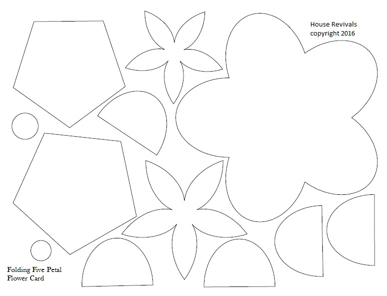 Folding Five Petal Flower Card