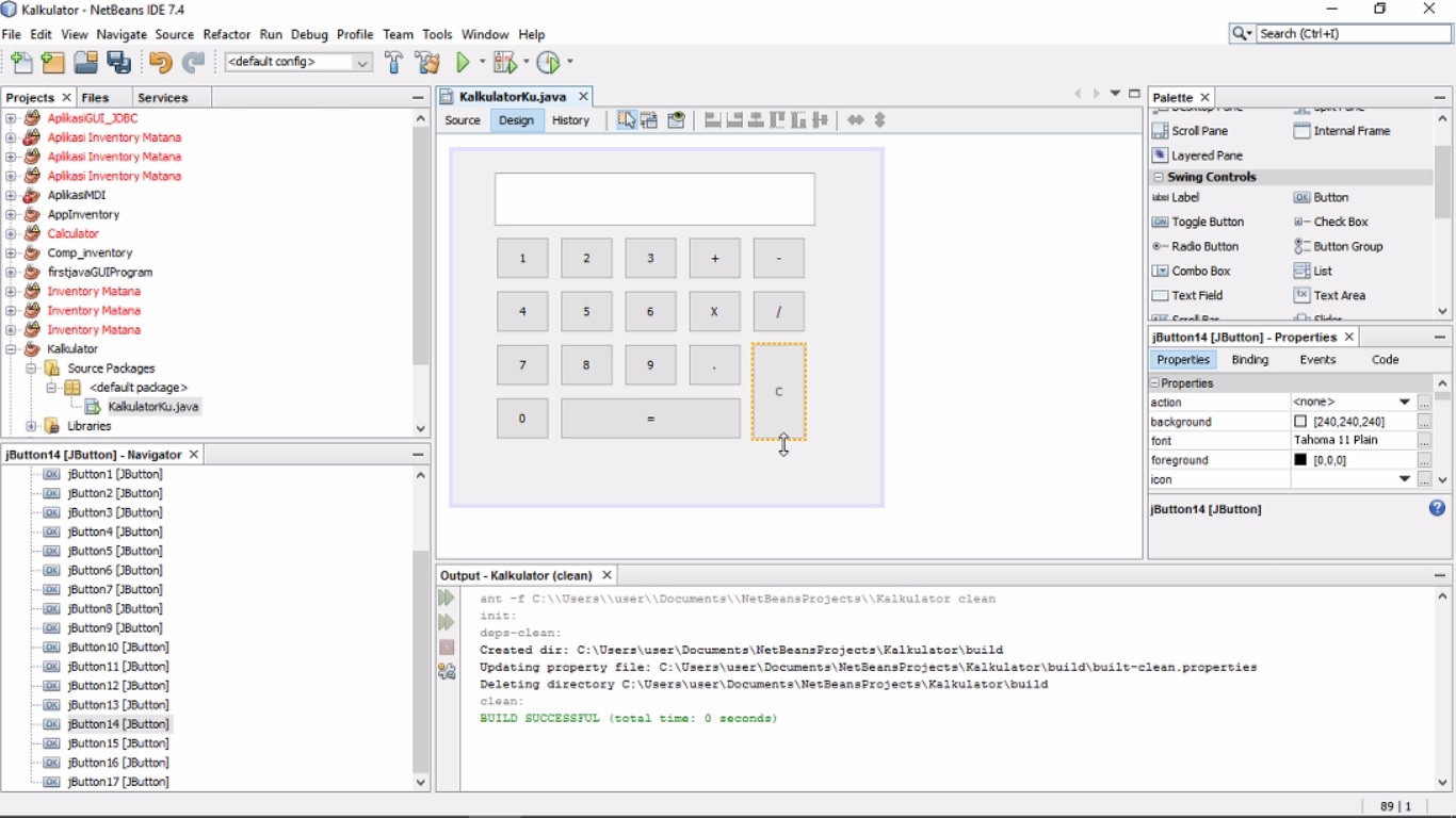 PROGRAM KALKULATOR - JAVA NETBEANS ~ Vicko Maris Septiadi
