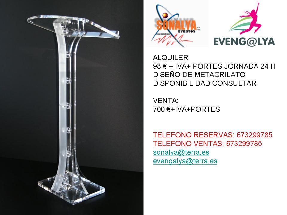 ATRILES DE METACRILATO ALQUILER Y VENTA atriles metraquilato