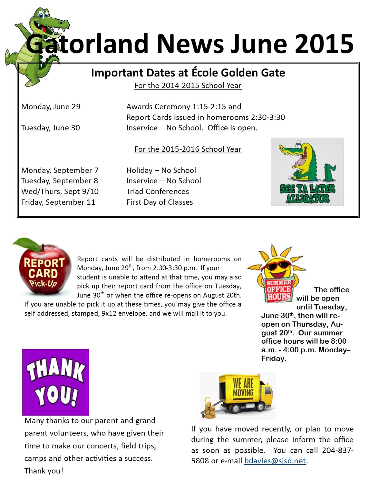 École Golden Gate Middle School: June News