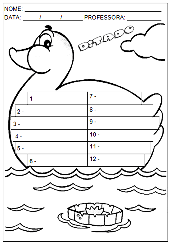 Desenhos e atividades para a música o pato pateta-ESPAÇO EDUCAR
