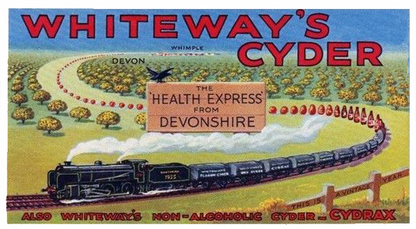 transpress nz: Whiteway's cider label featuring a steam train, Devon ...