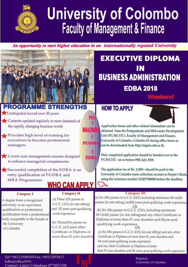 Course - Executive Diploma in Business Administration (Colombo ...