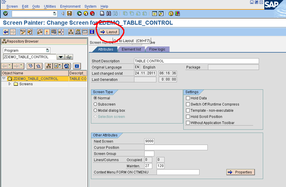 The ABAP: Manipulation of Table Control