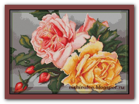 Вышивалка: Схема вышивки B485 "Розы" Лука-S (Молдова)