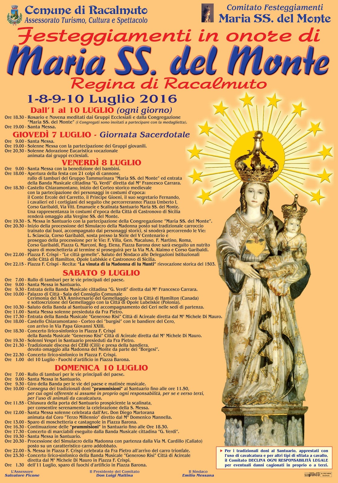 REGALPETRA LIBERA ((( blog Racalmuto))): Racalmuto, Festeggiamenti in ...