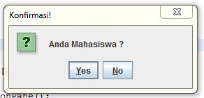 Praktikum PBO : Penggunaan JOptionPane Pada Netbeans