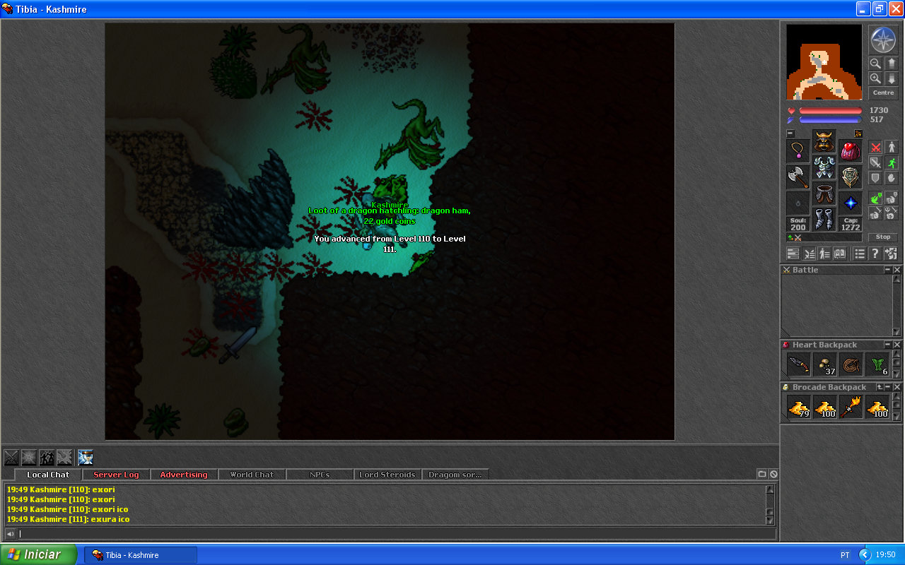 As melhores hunts do Tibia: Upando - level 111 ao 119