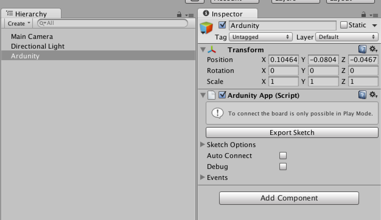 ARDUnity Project: 아두니티(ARDUnity) 시작하기
