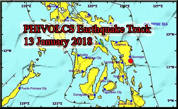 PHIVOLCS earthquake information issued 13 Janaury 2018. - PH Trending