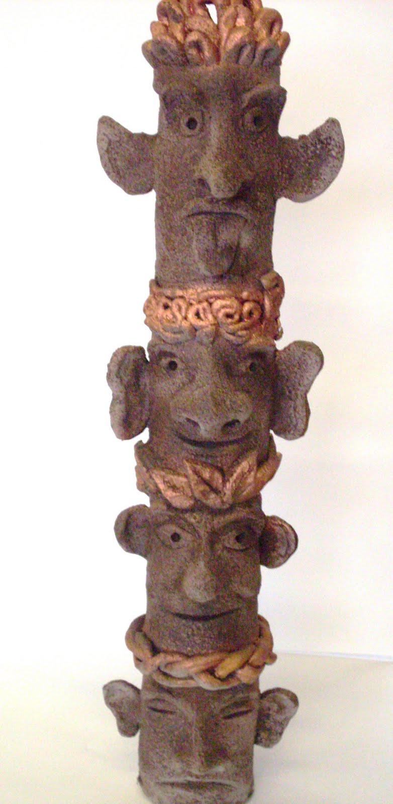 My art work and photography: A clay totem pole