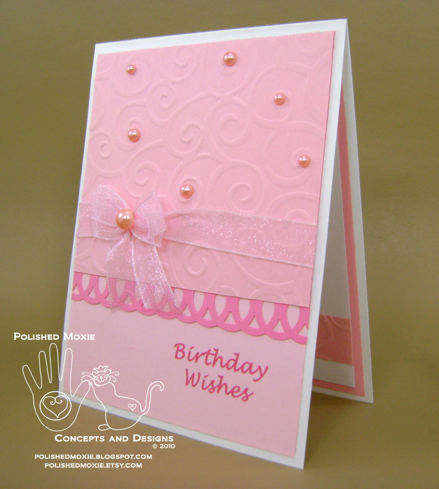 Handmade Girly Pink Birthday Card with Pearls & There's a Queen in the ...