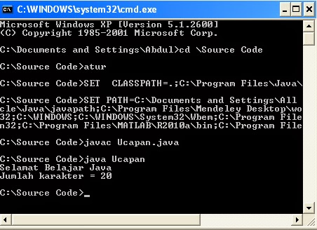 Mengompilasi dan Menjalankan Program Java ~ Loker dan Kuliah