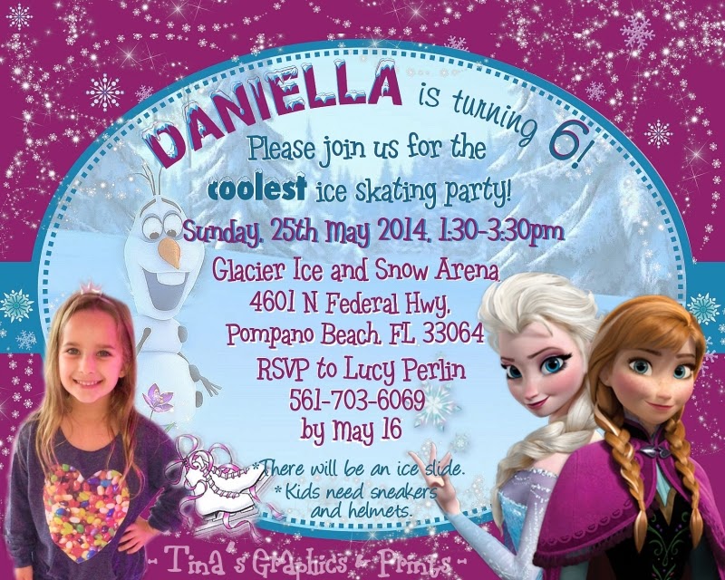TINA'S GRAPHICS & PRINTS: Frozen Themed Birthday Invitation, Giveaway ...
