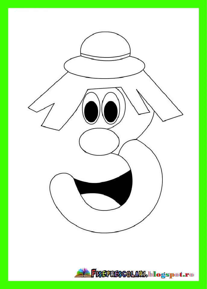 CIFRE de colorat pentru copii / Planse de colorat cu numerele de la 1 ...