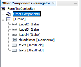 Penggunaan Combo Box pada Java Netbeans