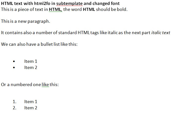 How to display HTML in your BI Publisher document and change the font ...