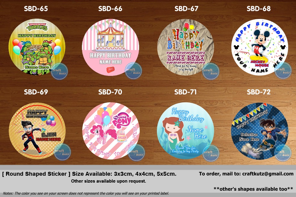 Birthday Sticker Series FREE Design/Template ~ Craft Kutz