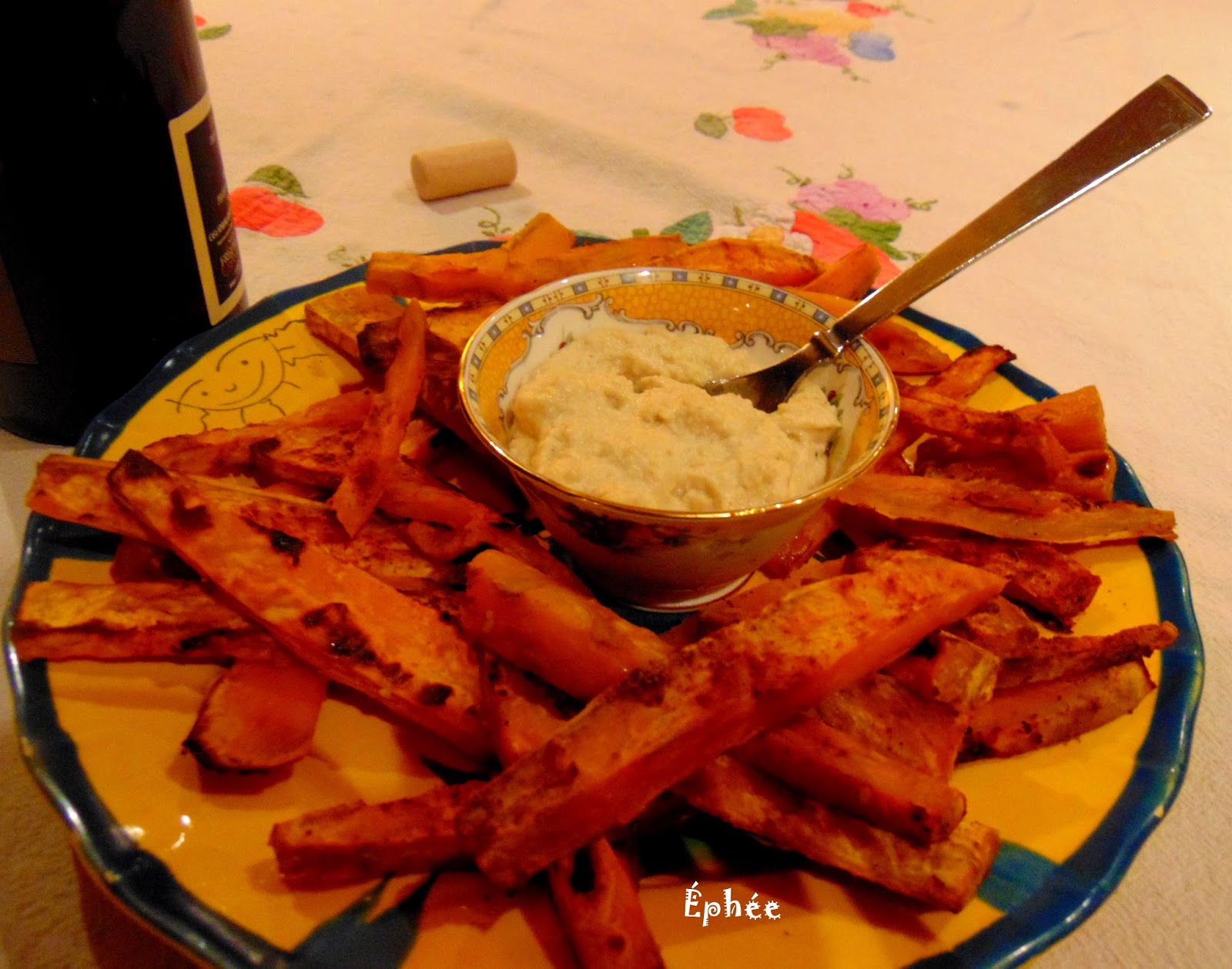 Frites de patates douces avec aïoli de noix de cajou
